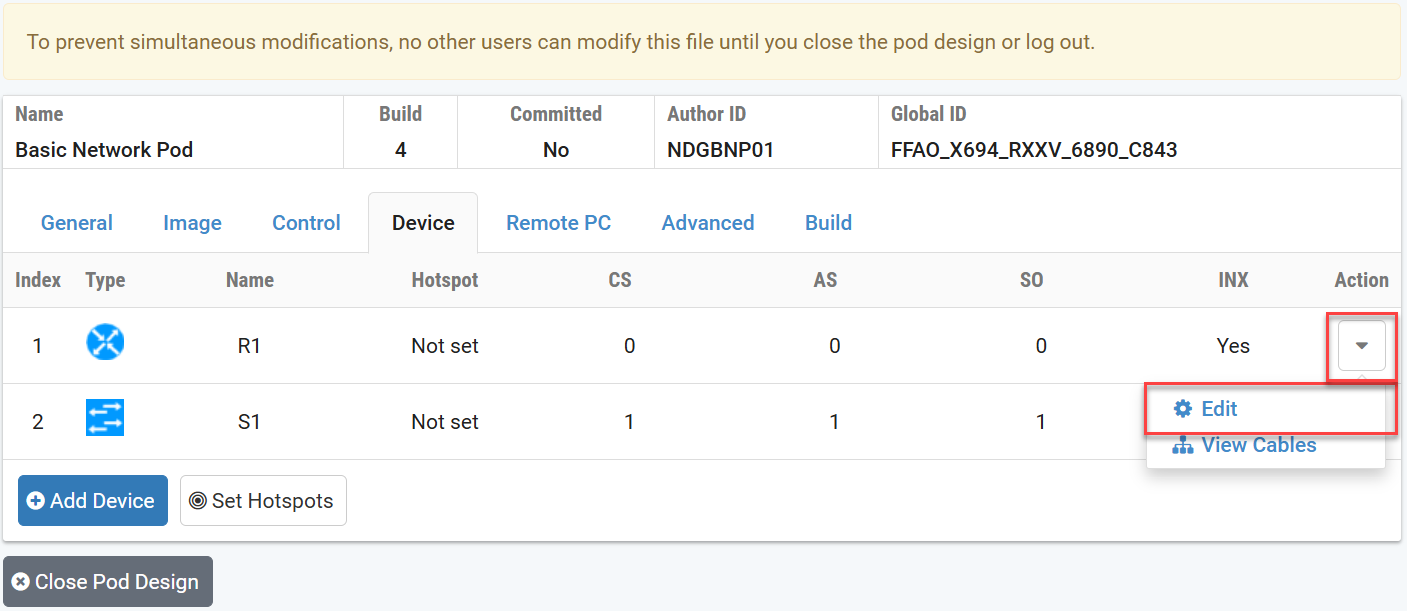 Device Settings — NETLAB+ documentation
