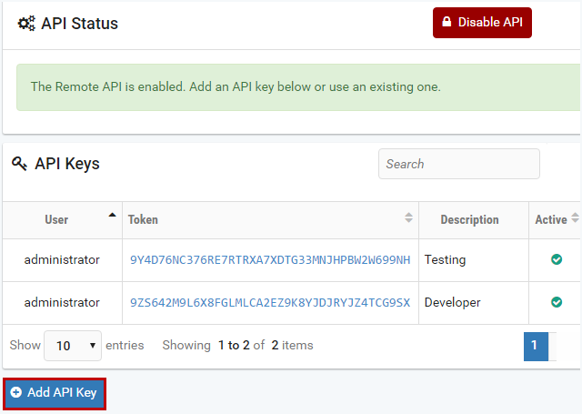 Manage API Settings — NETLAB+ documentation