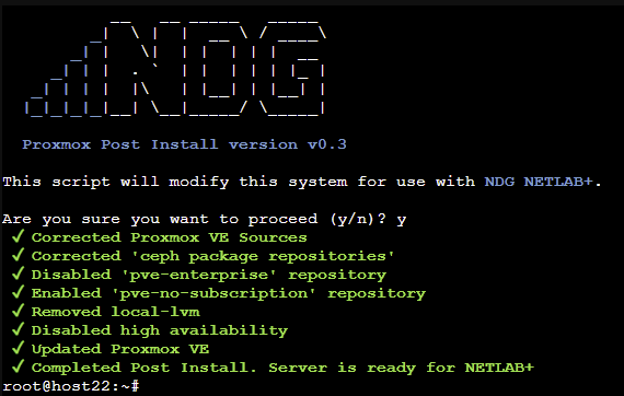 NDG PVE Post Install Script — NETLAB+ documentation