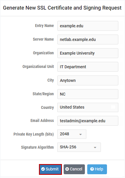 Generate Certificate — NETLAB+ documentation