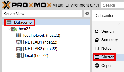 Setup Clustering — NETLAB+ documentation