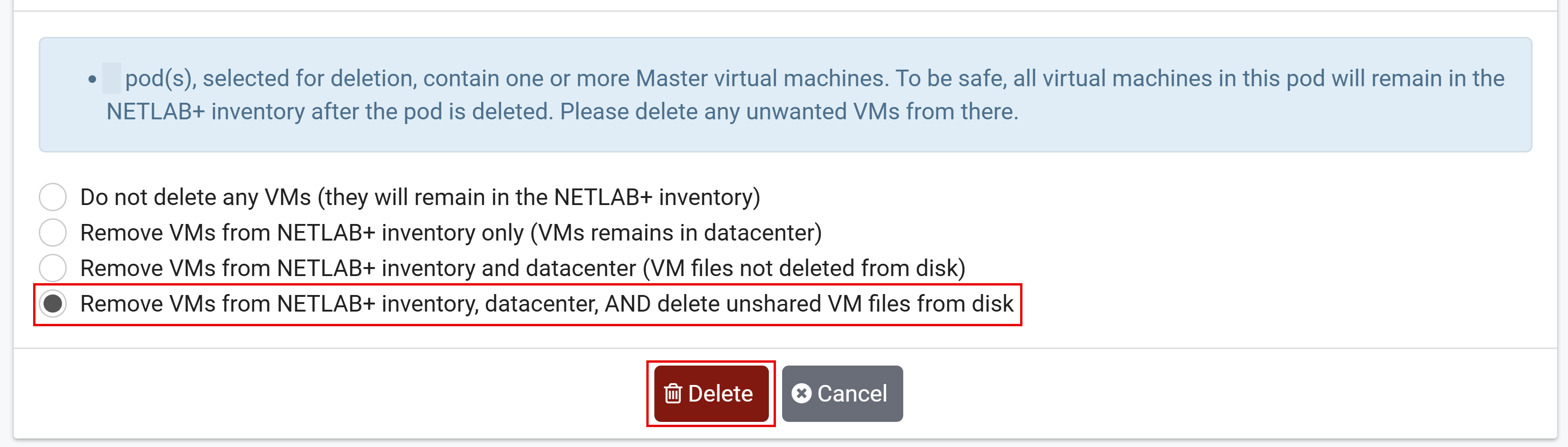 Removal of NDG Catalog Master Pods — NETLAB+ documentation