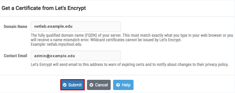Let’s Encrypt — NETLAB+ documentation