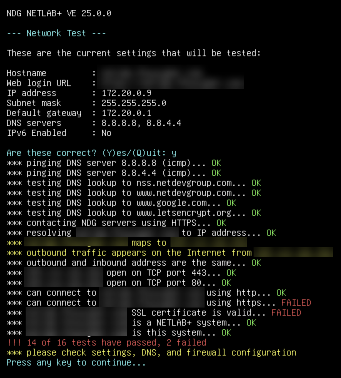 Configure Network Settings — NETLAB+ documentation