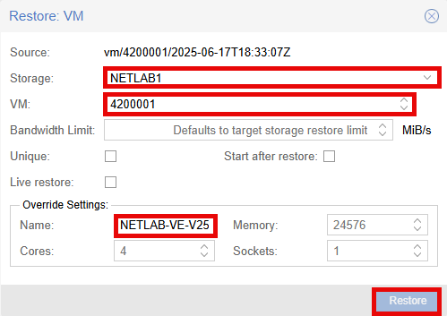 Deploy NETLAB+ VM to Proxmox VE — NETLAB+ documentation